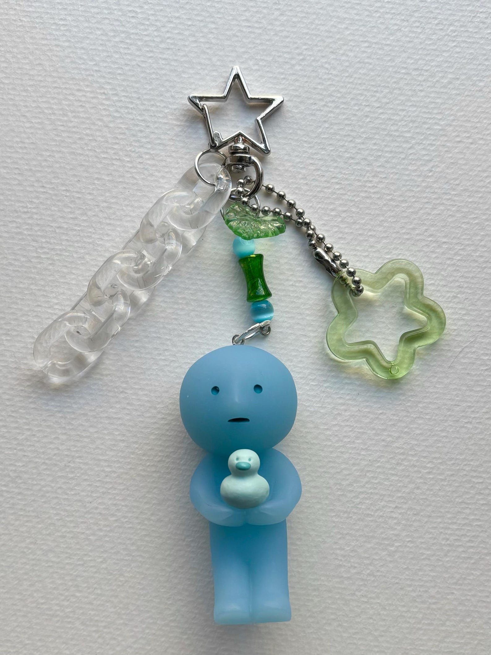 Blue Smiski Keychain, Smiski Bag Charm, Bag Charm With Carabiner, Blue ...