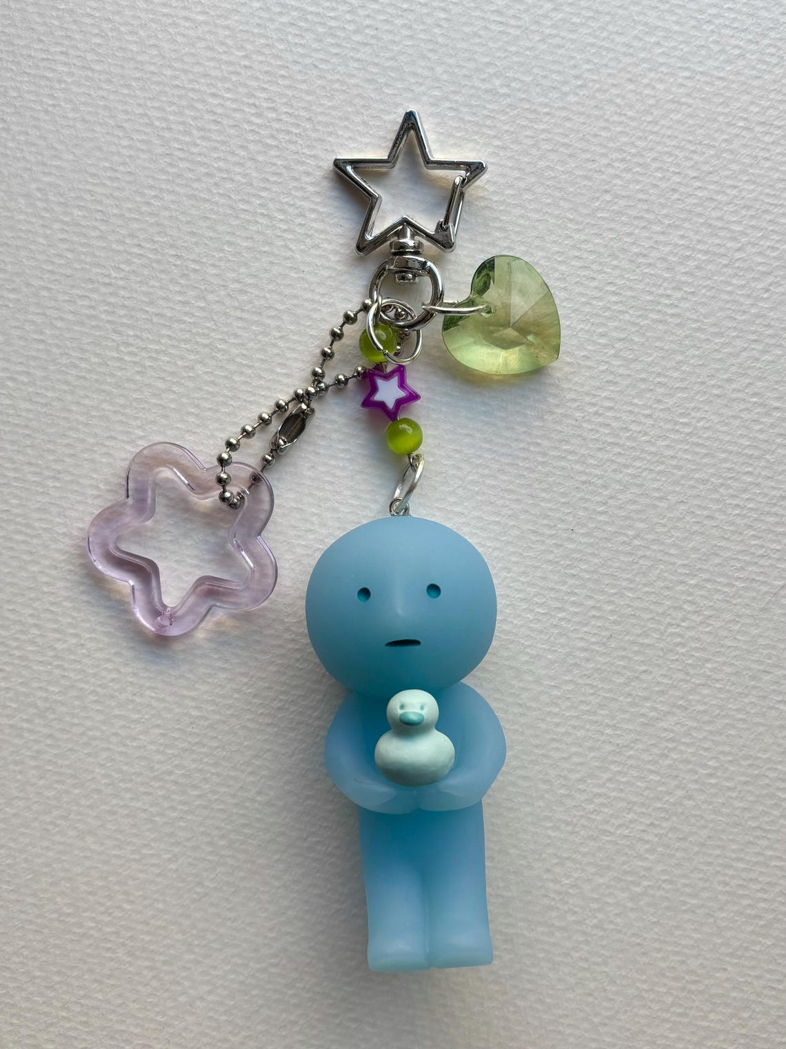 Blue Smiski Keychain, Smiski Bag Charm, Bag Charm With Carabiner, Blue ...