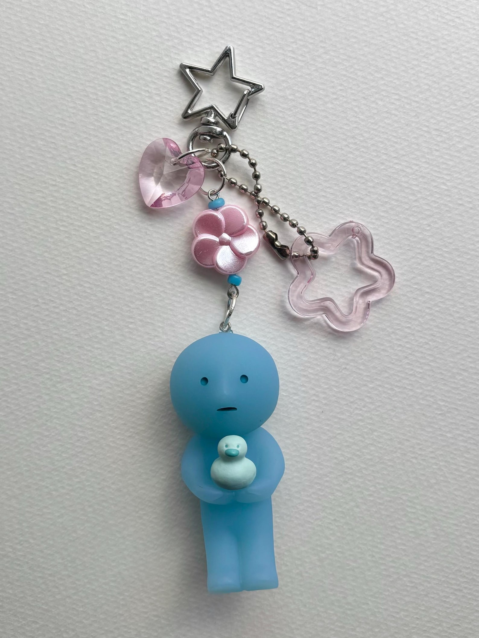 Blue Smiski Keychain, Smiski Bag Charm, Bag Charm With Carabiner, Blue ...