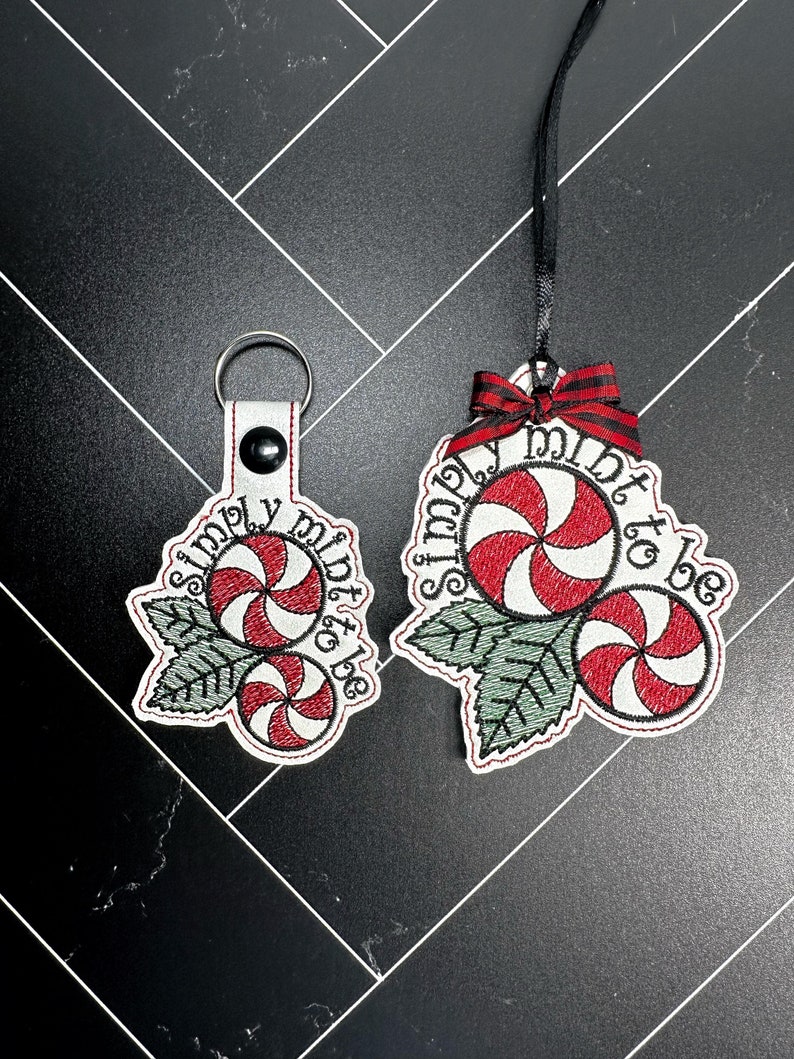 Christmas Ornament Machine Embroidery Peppermint Mint Eyelet 4x4 Ith in ...