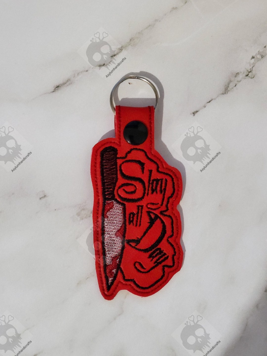 Slay All Day Machine Embroidery Horror Halloween Keyfob 4x4 Ith in the ...