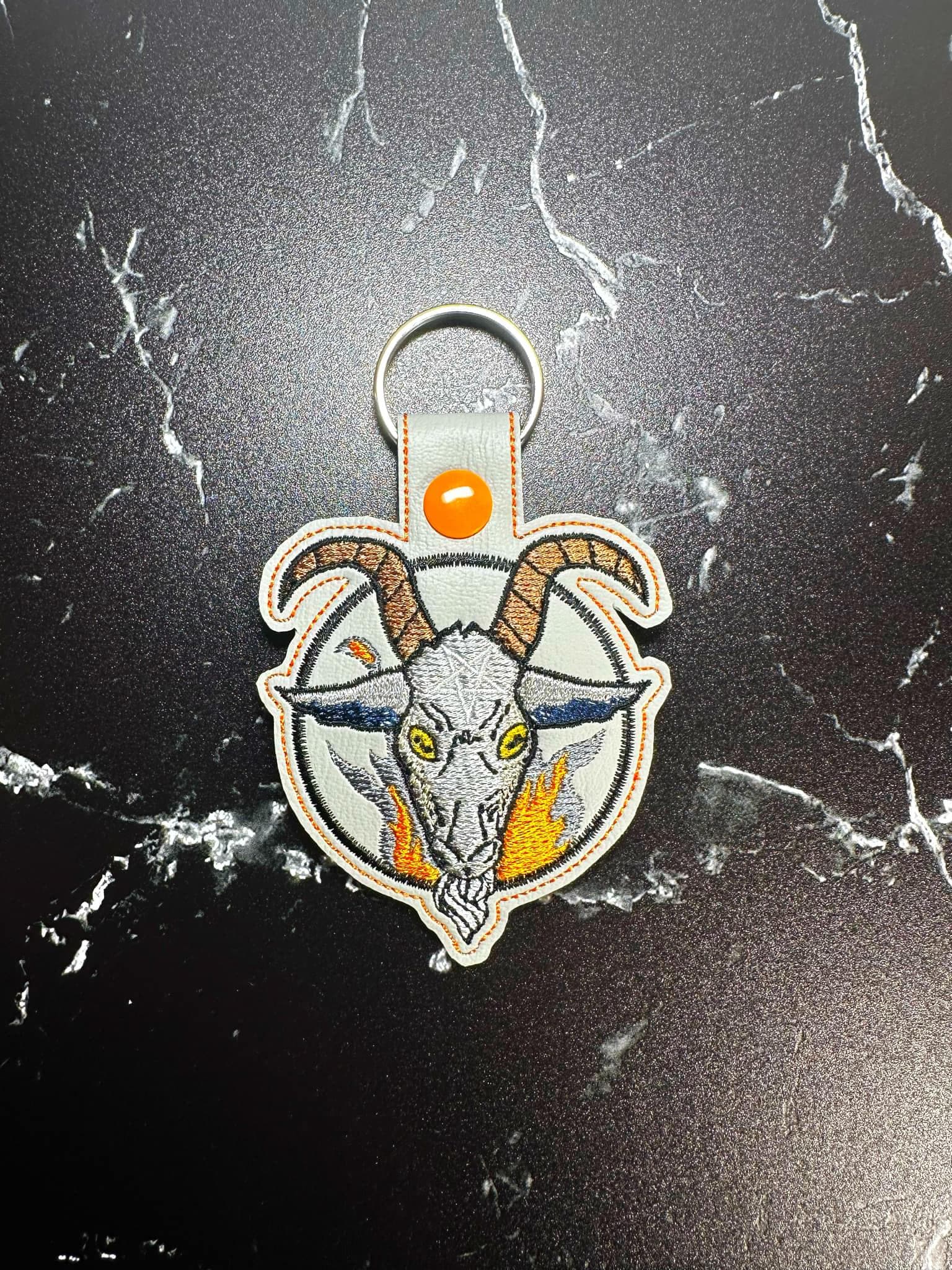 Baphomet Key Chain Pagan Satan Embroidery File Digital in the Hoop ...