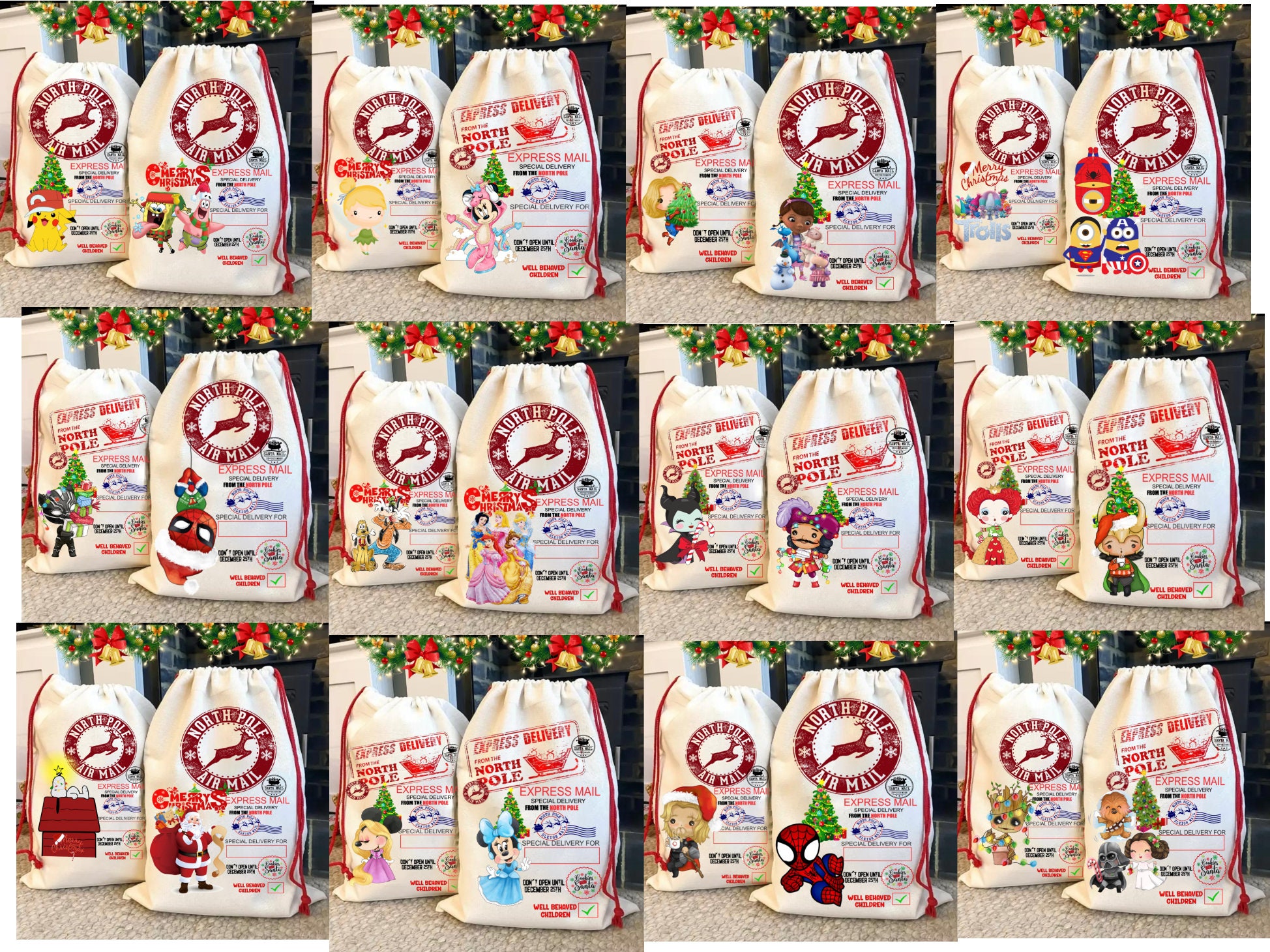 Santa Sacks Bundle 60 Png Designs Includes Mockup.simulation - Etsy