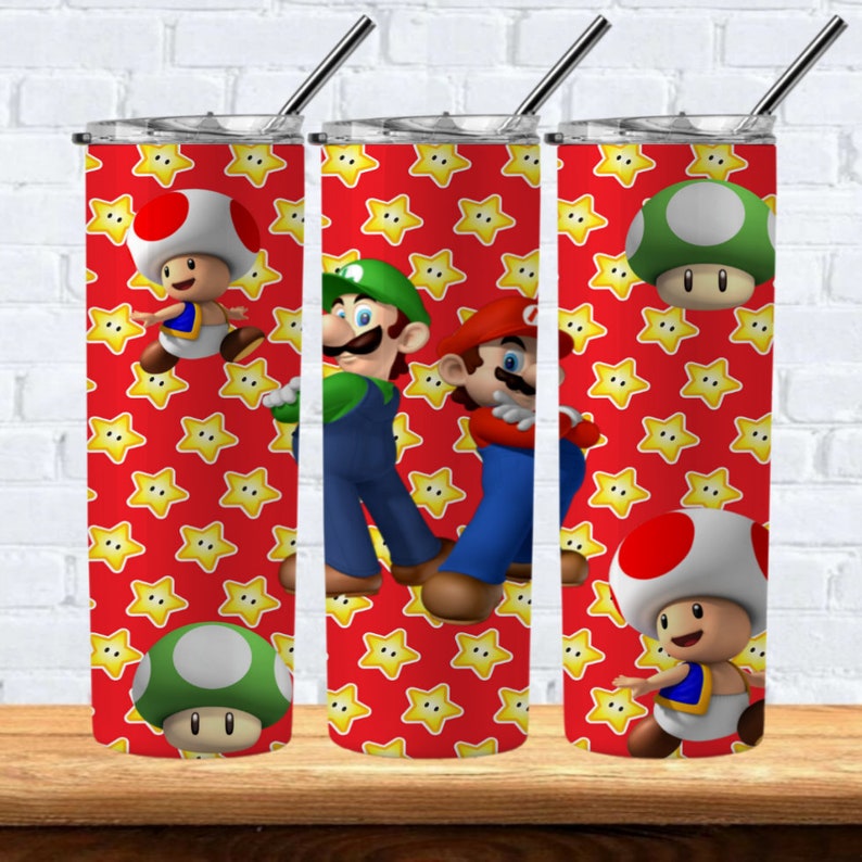 Mario Bros Skinny Tumblers Designs 1 Png - Etsy
