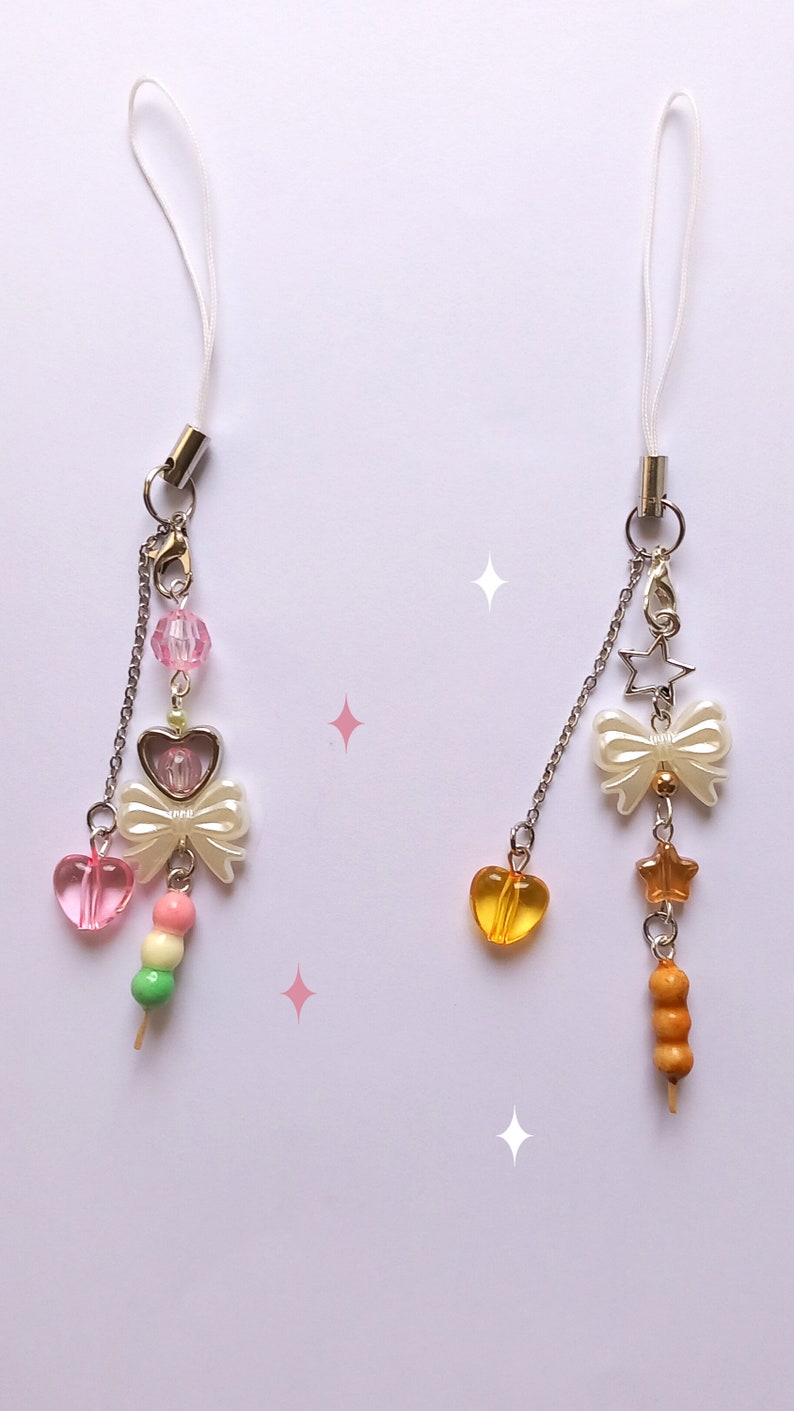 Japanese Dango, Mochi, Fruit Tanghulu Phone Charm Handmade Clay Charms, Perfect as Accessories ...
