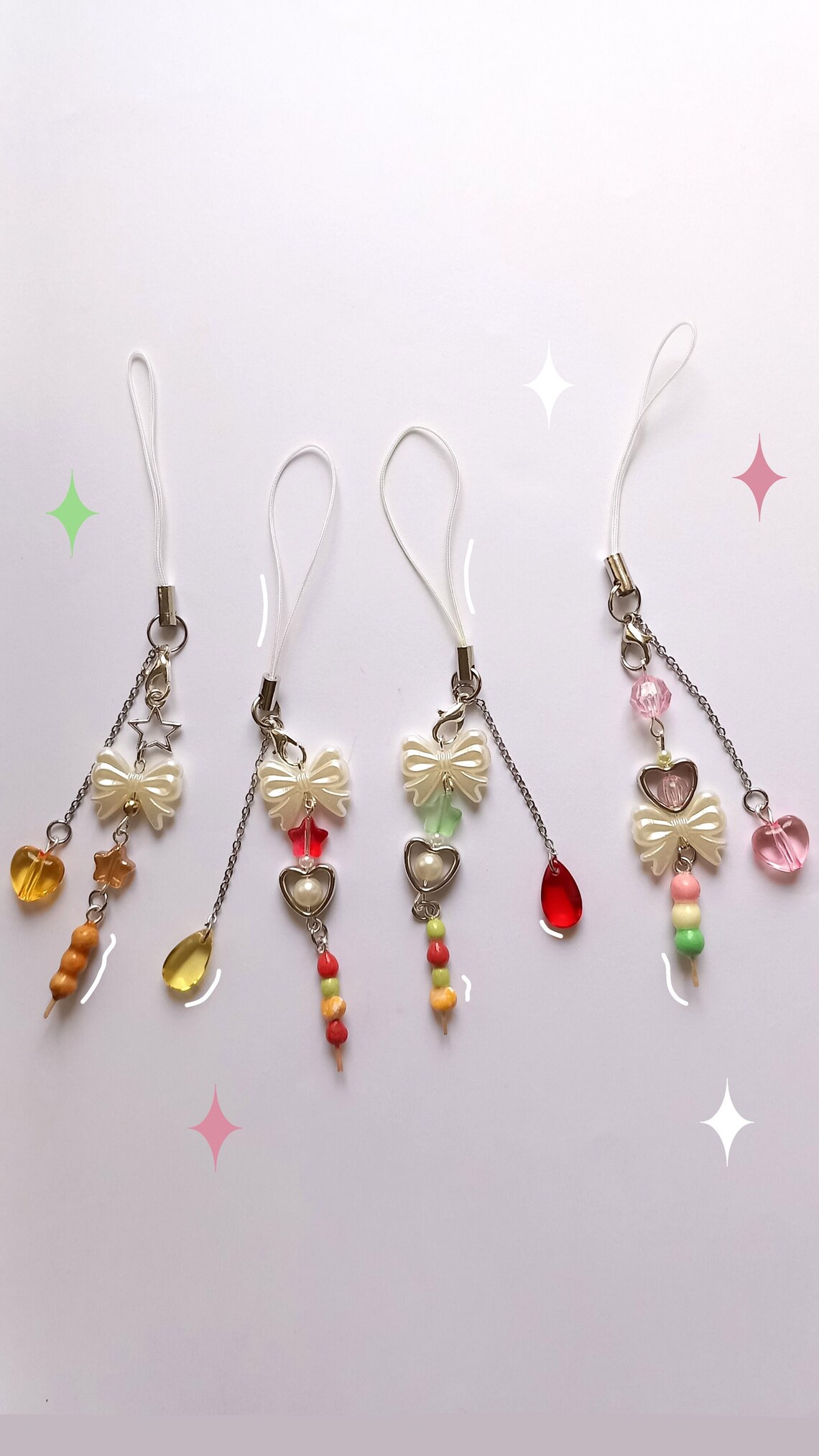 Japanese Dango, Mochi, Fruit Tanghulu Phone Charm Handmade Clay Charms, Perfect as Accessories ...