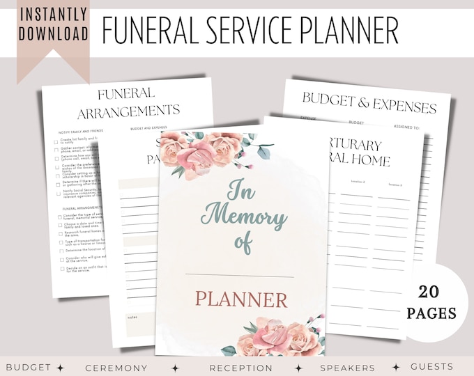 Funeral Planner, Funeral Checklist, Funeral Organiser, Funeral Plan ...