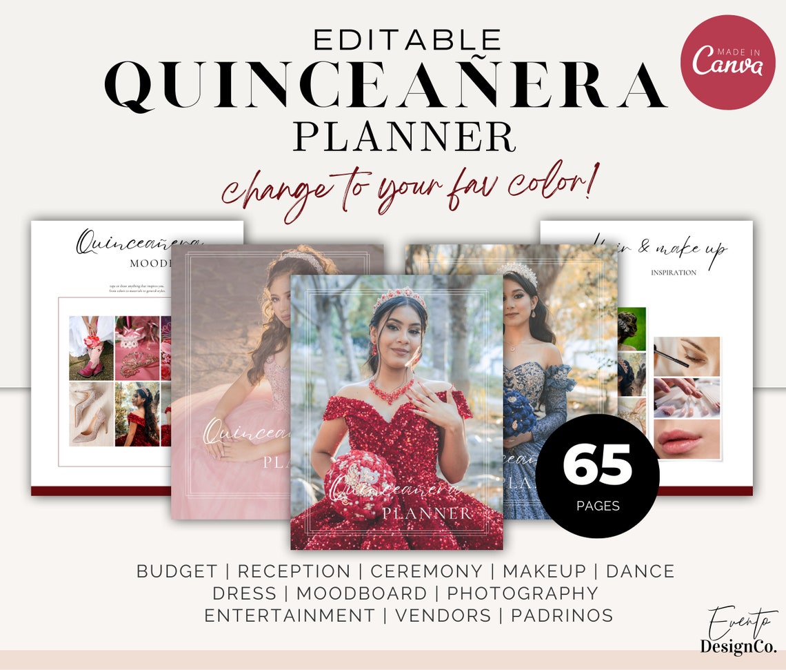 Editable Quinceañera Planner, Party Planner, INSTANT DOWNLOAD, Mis ...