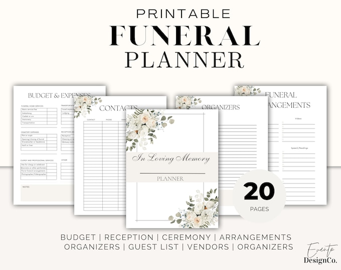 Funeral Planner, Funeral Checklist, Funeral Organiser, Funeral Plan ...