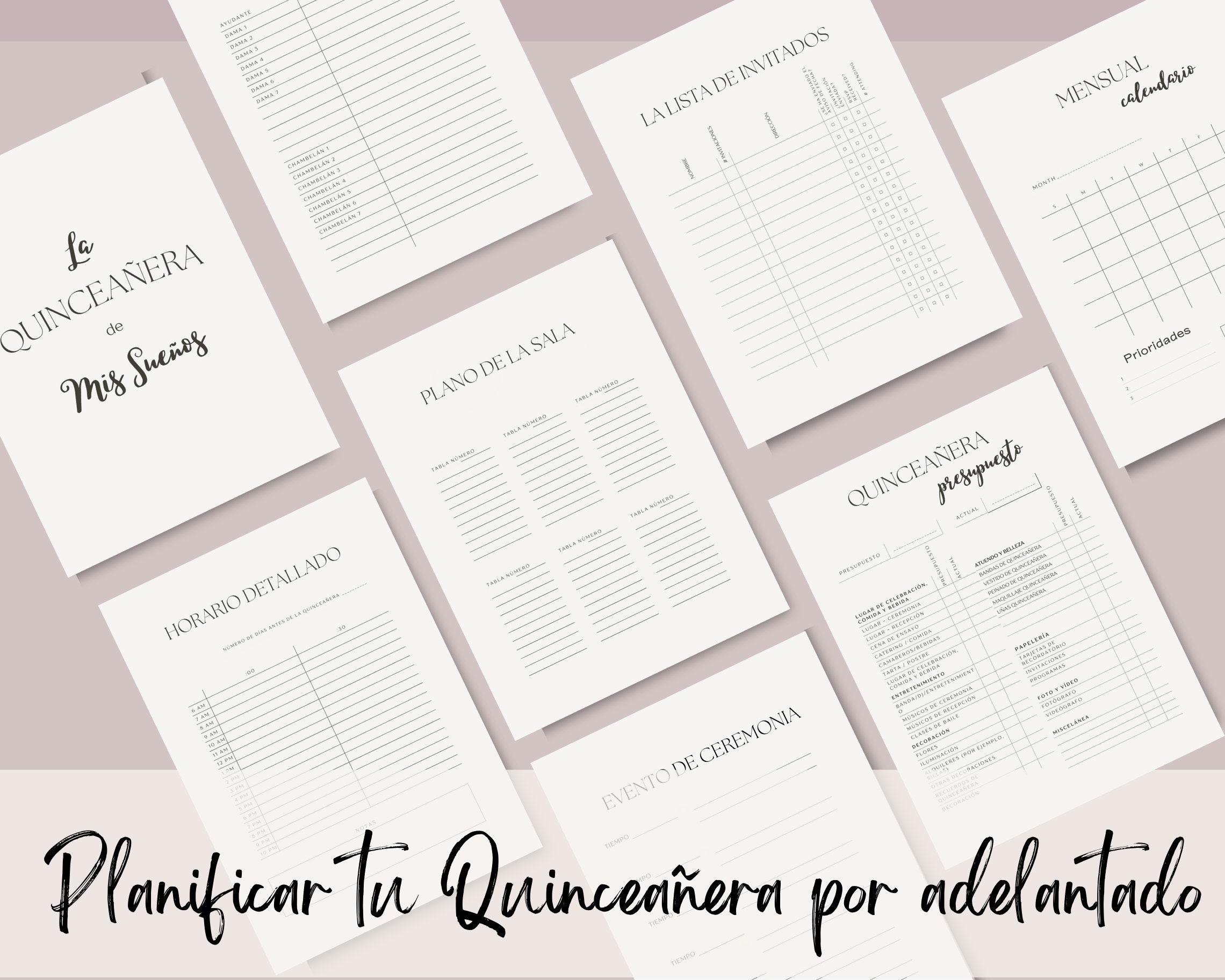 Quinceañera Planificador, Mis Quince 15 XV Años Agenda, Mis Quince 15 ...