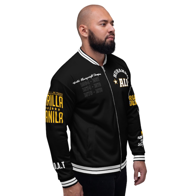 Muhammad Ali Vintage Bomber Jacket Heritage Collection Unisex Apparel ...