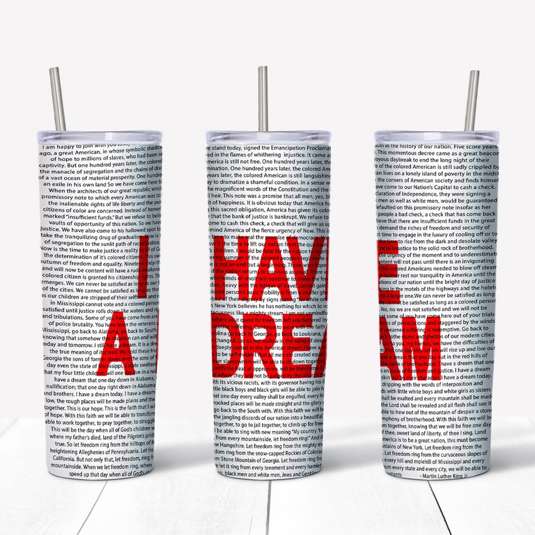 MLK Inspired 'I Have a Dream' Stainless Steel Tumbler 20oz Heritage Cup ...