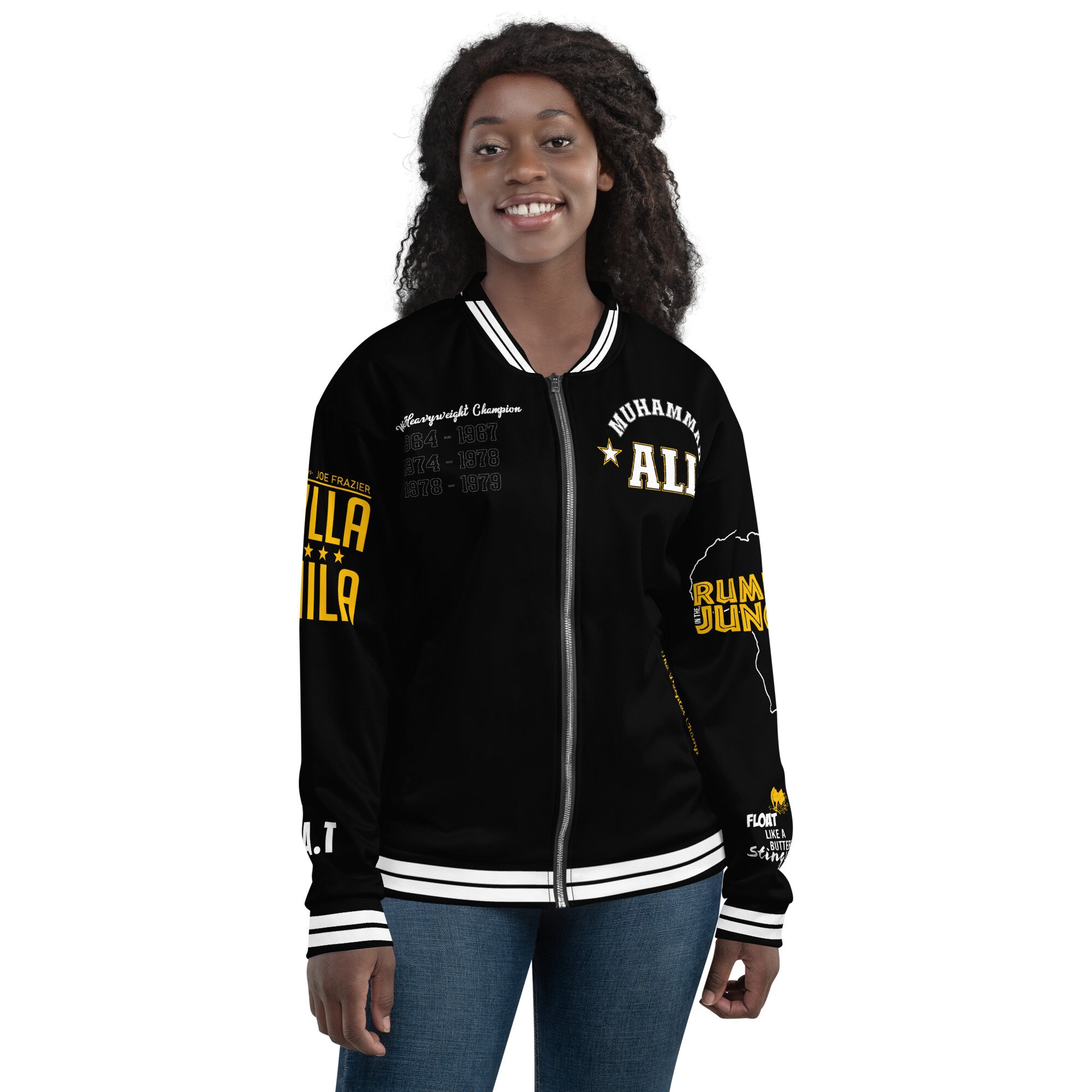 Muhammad Ali Vintage Bomber Jacket - Heritage Collection Unisex Apparel ...