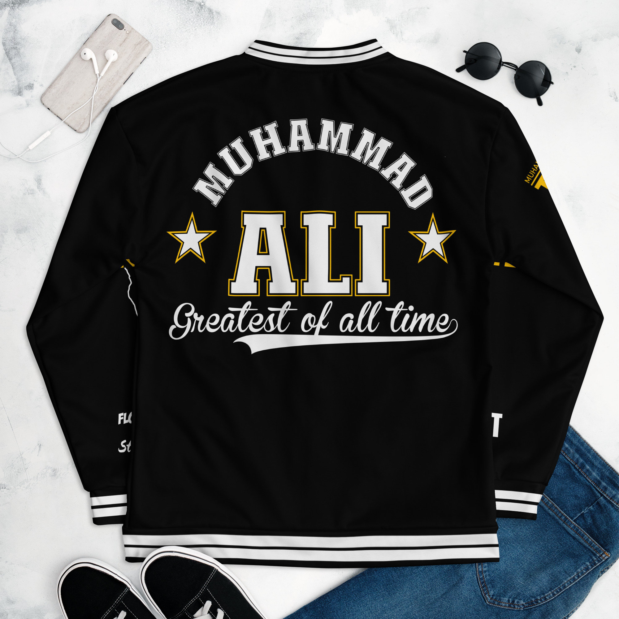 Muhammad Ali Vintage Bomber Jacket Heritage Collection Unisex Apparel ...