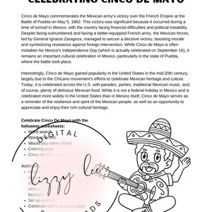 Cinco De Mayo Activities for School or Work - Etsy