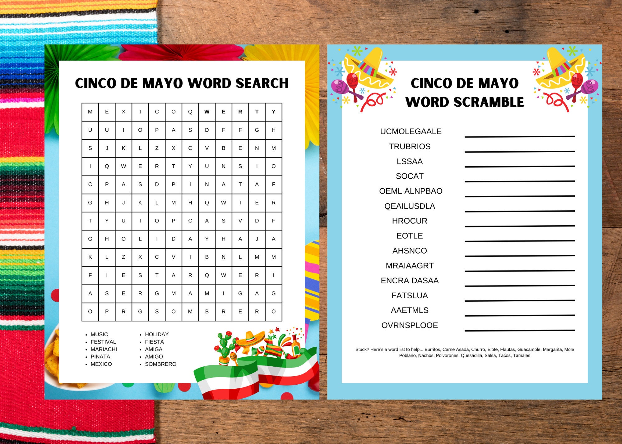 Cinco De Mayo Activities for School or Work - Etsy