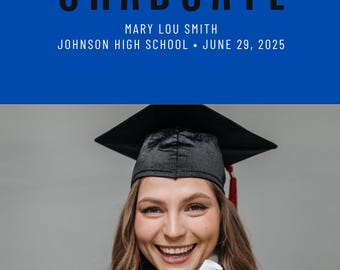 Bold Photo Graduation Announcement | Class of 2025 Canva Template ...