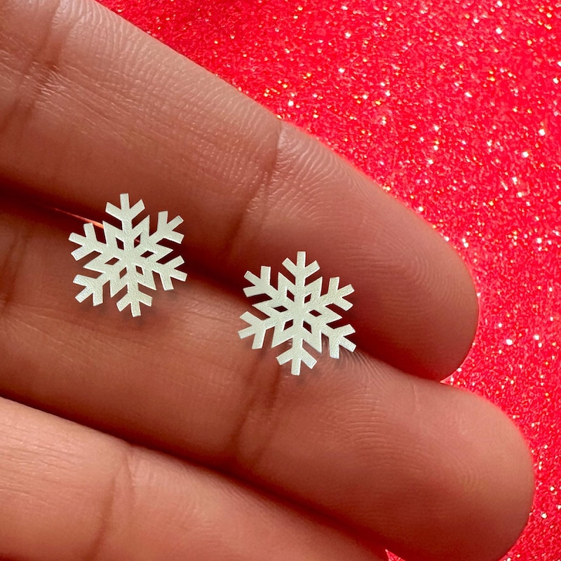 Snowflake Stud Earrings - Etsy