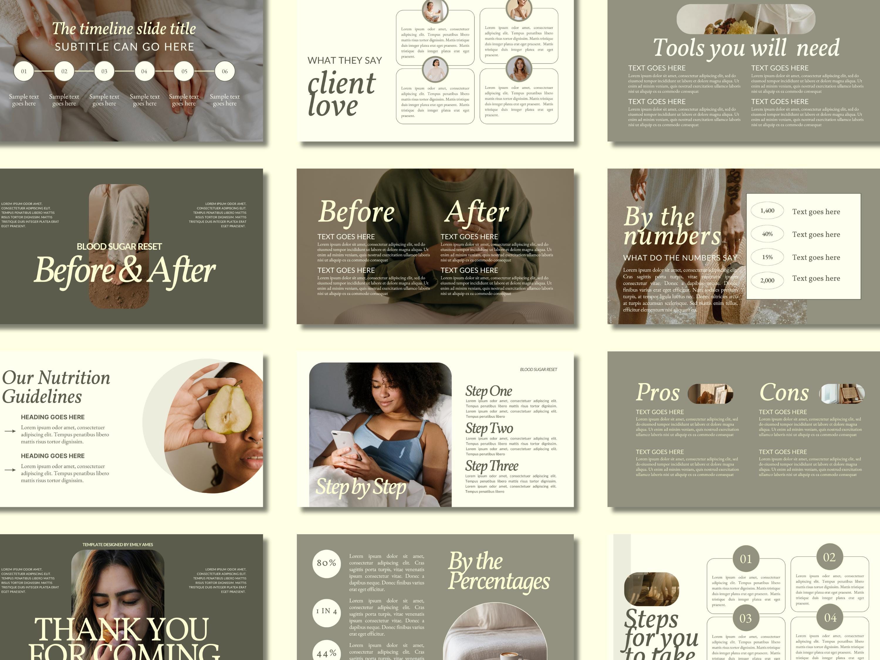 Health Coach Canva Presentation Template: 145 Wellness and Nutrition ...