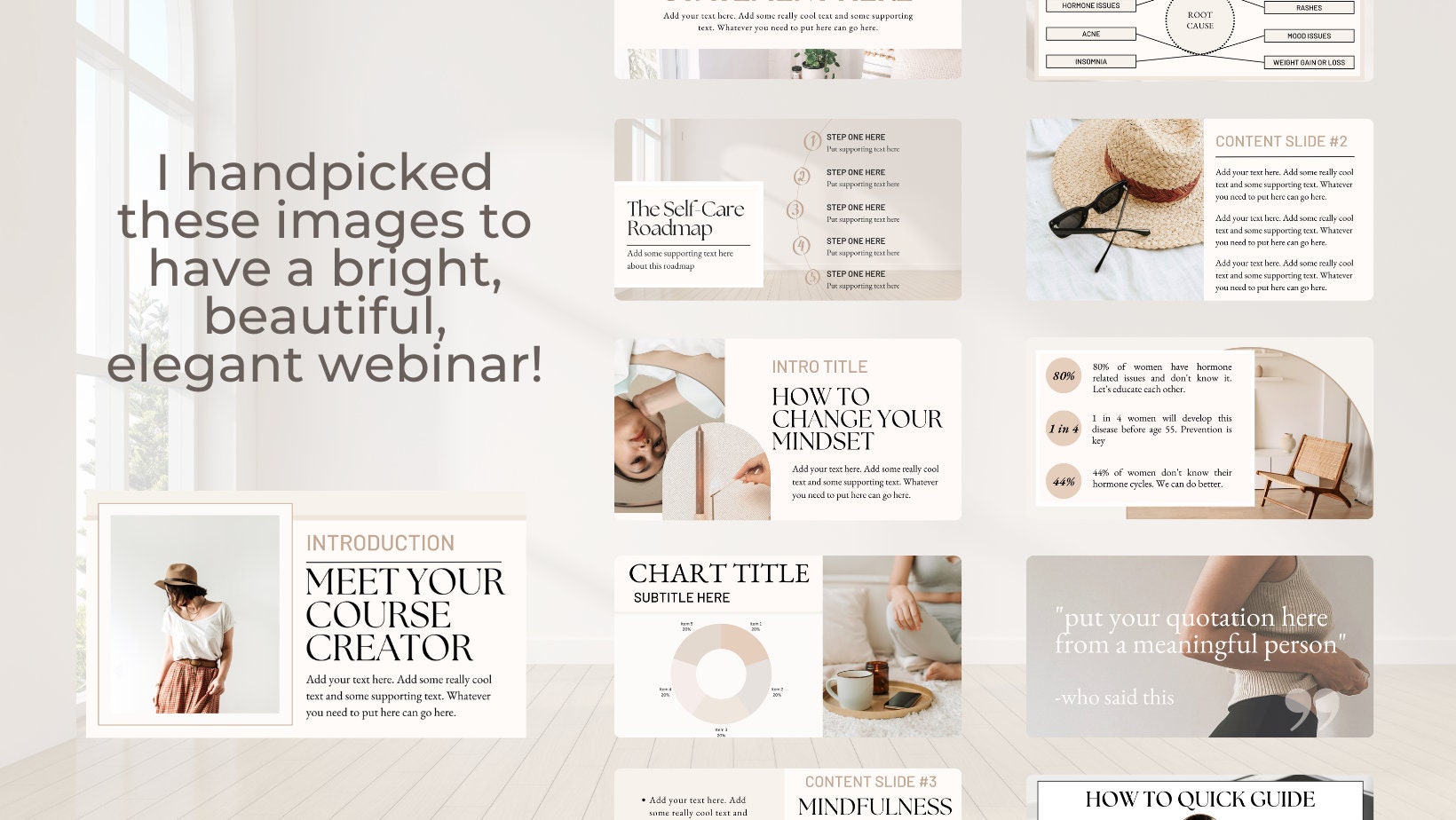 104 Page Canva Slide Deck Webinar Template for Online Course Creators ...