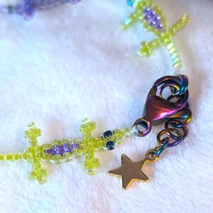 Alien Swag Bead Lizard Bracelet Rainbow Titanium Clasp With Star Charm ...