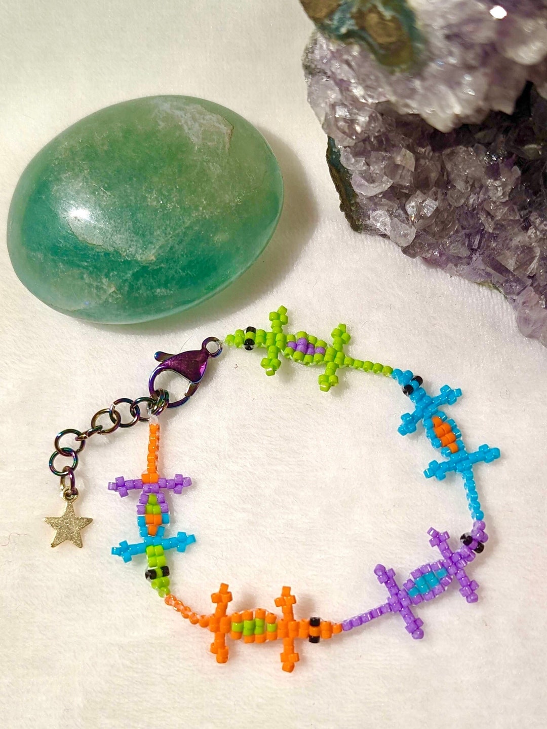 90s Bead Lizard Bracelet - Etsy