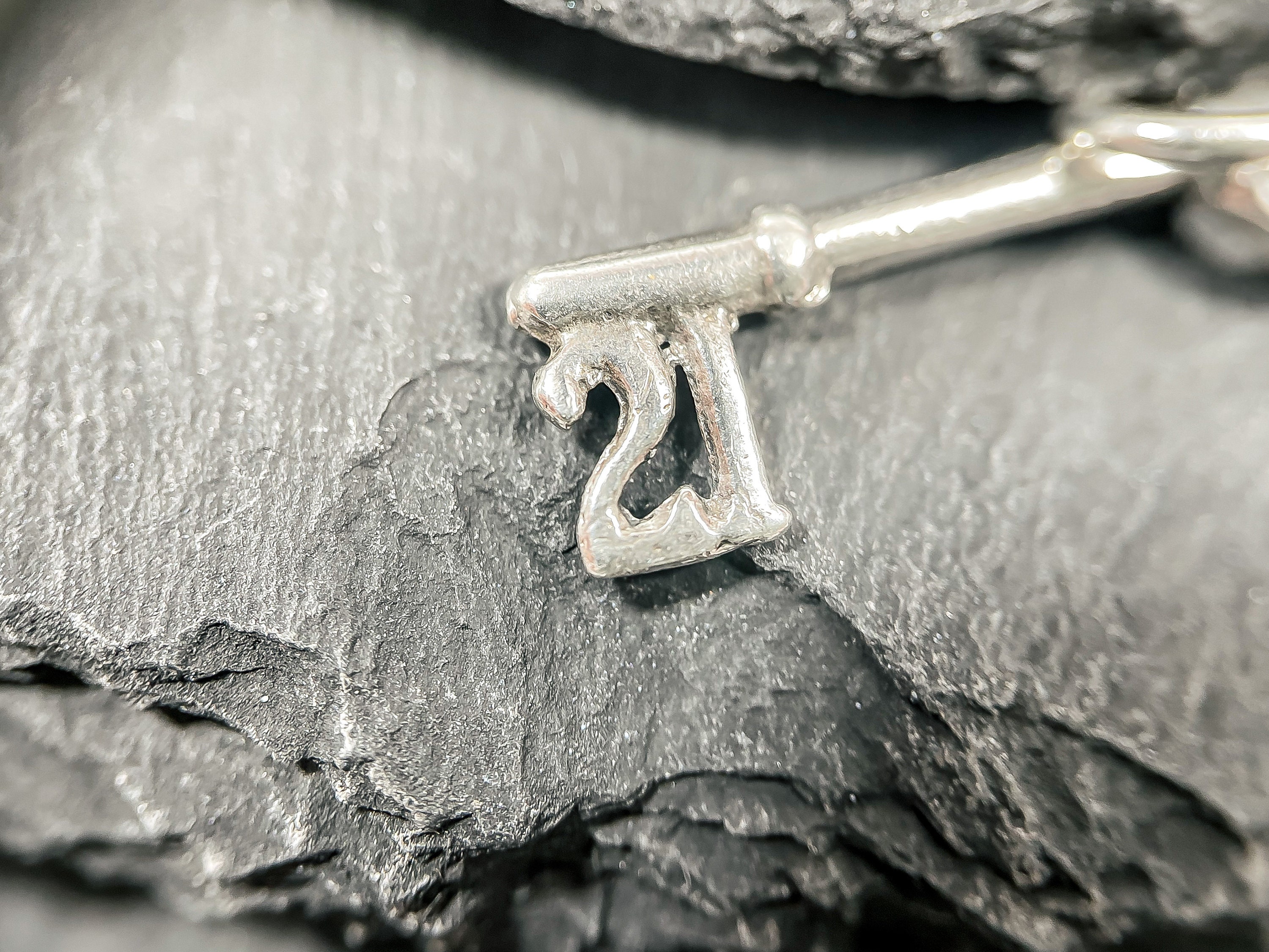 Vintage Sterling Silver 21st Birthday Key Charm Pendant Necklace - Etsy