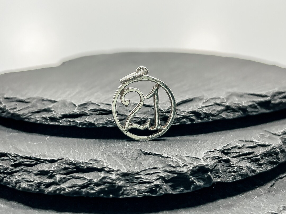 Vintage Sterling Silver 21st Birthday Charm Pendant Necklace - Etsy