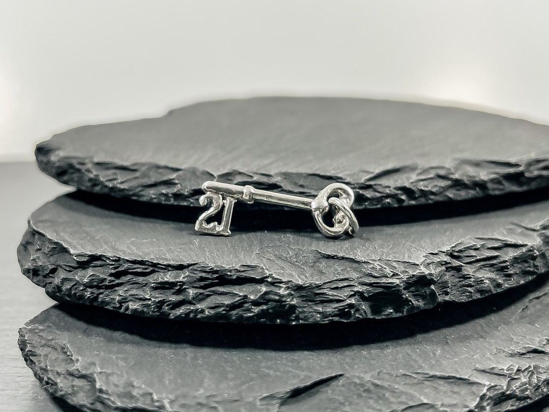 Vintage Sterling Silver 21st Birthday Key Charm Pendant Necklace - Etsy