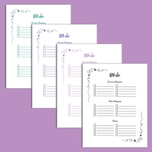 Printable To-do List in Various Colors and Various Templates, Daily ...
