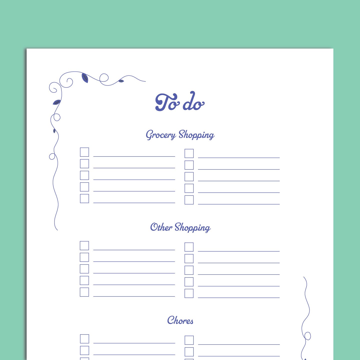 Printable To-do List in Various Colors and Various Templates, Daily ...