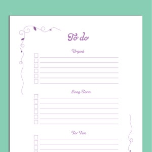 Printable To-do List in Various Colors and Various Templates, Daily ...