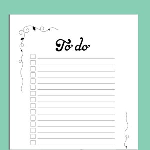 Printable To-do List in Various Colors and Various Templates, Daily ...
