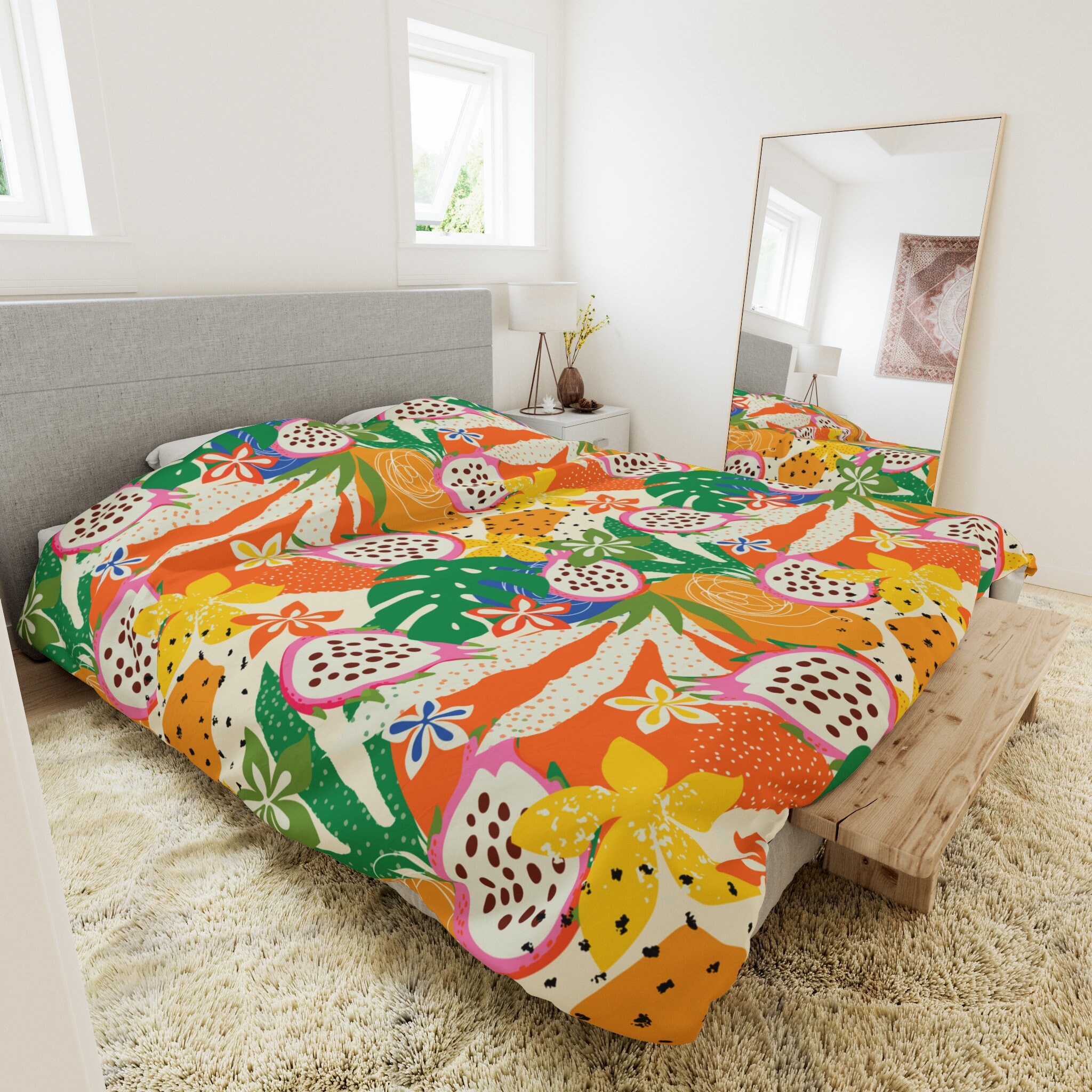 Dragon Fruit Duvet Cover Bed Decorative Duvet Colorful - Etsy