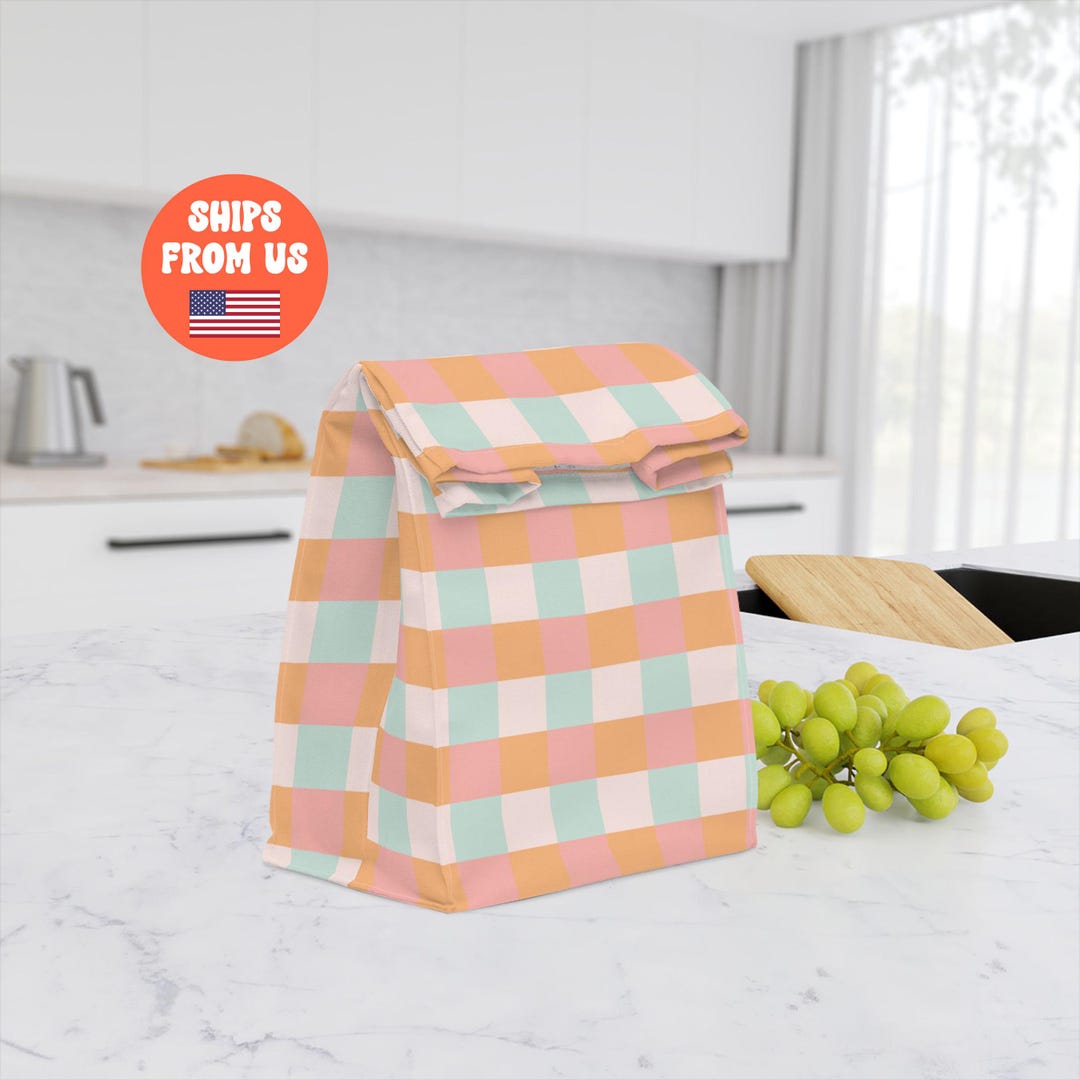 Checkered Lunch Bag, Back to School, Lunch Tote, Trendy Lunch Bag, Teen ...