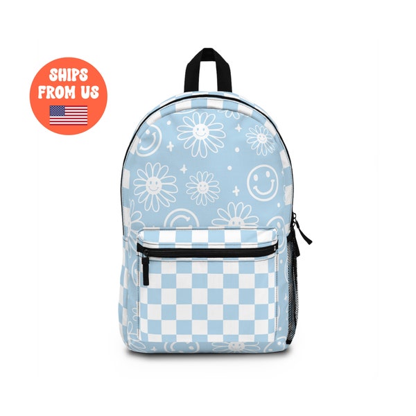 Blue and White Backpack - Etsy