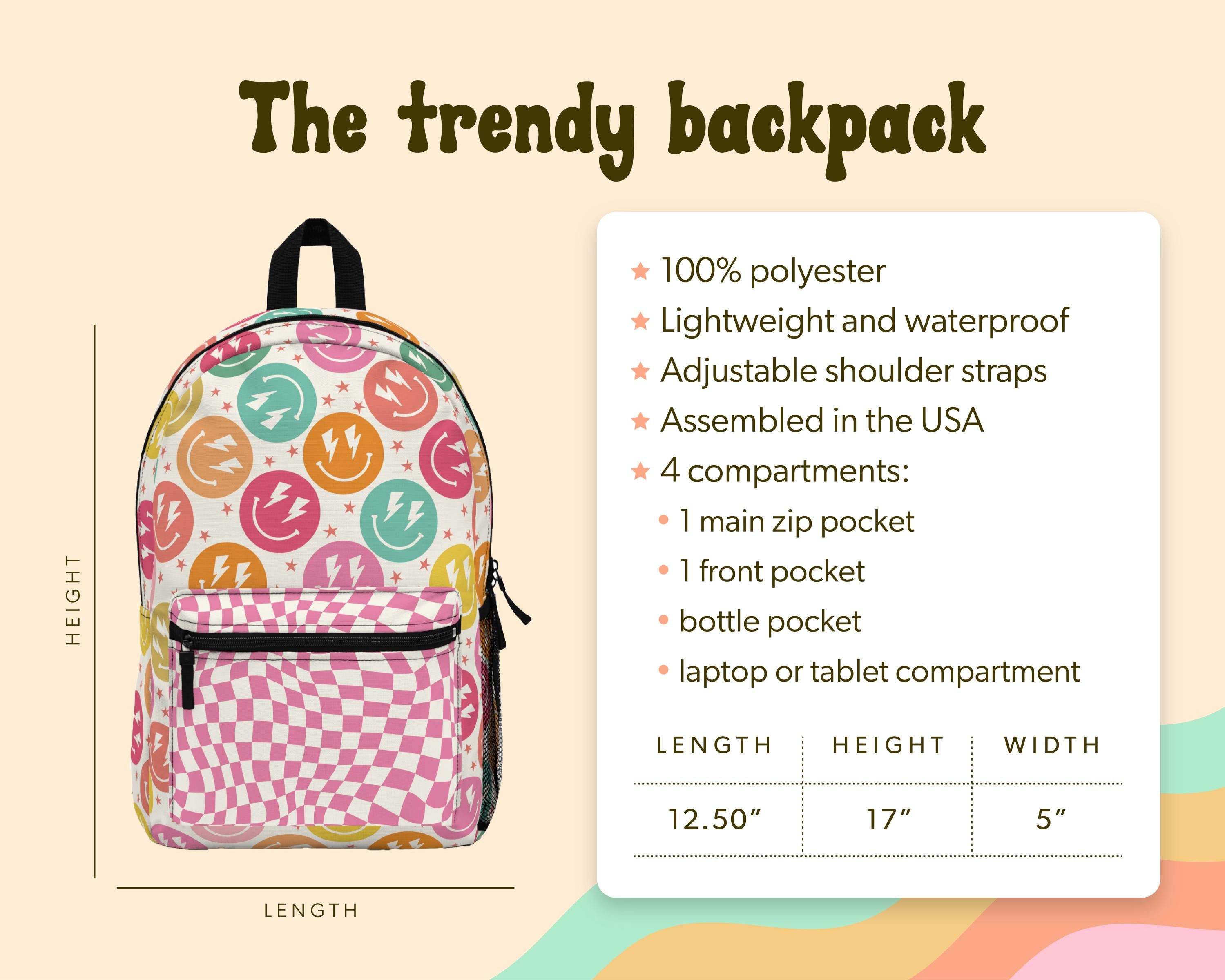 Retro Smiley Face Backpack, Back to School, Teen Backpack, Kids ...