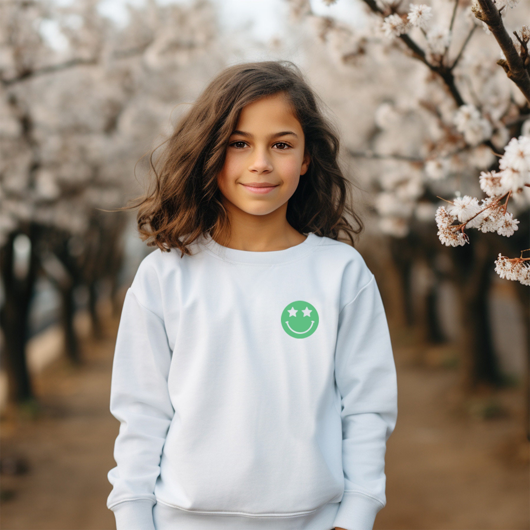 Youth Crewneck Sweatshirt Smiley Face Crewneck Preppy Sweatshirt Preppy ...