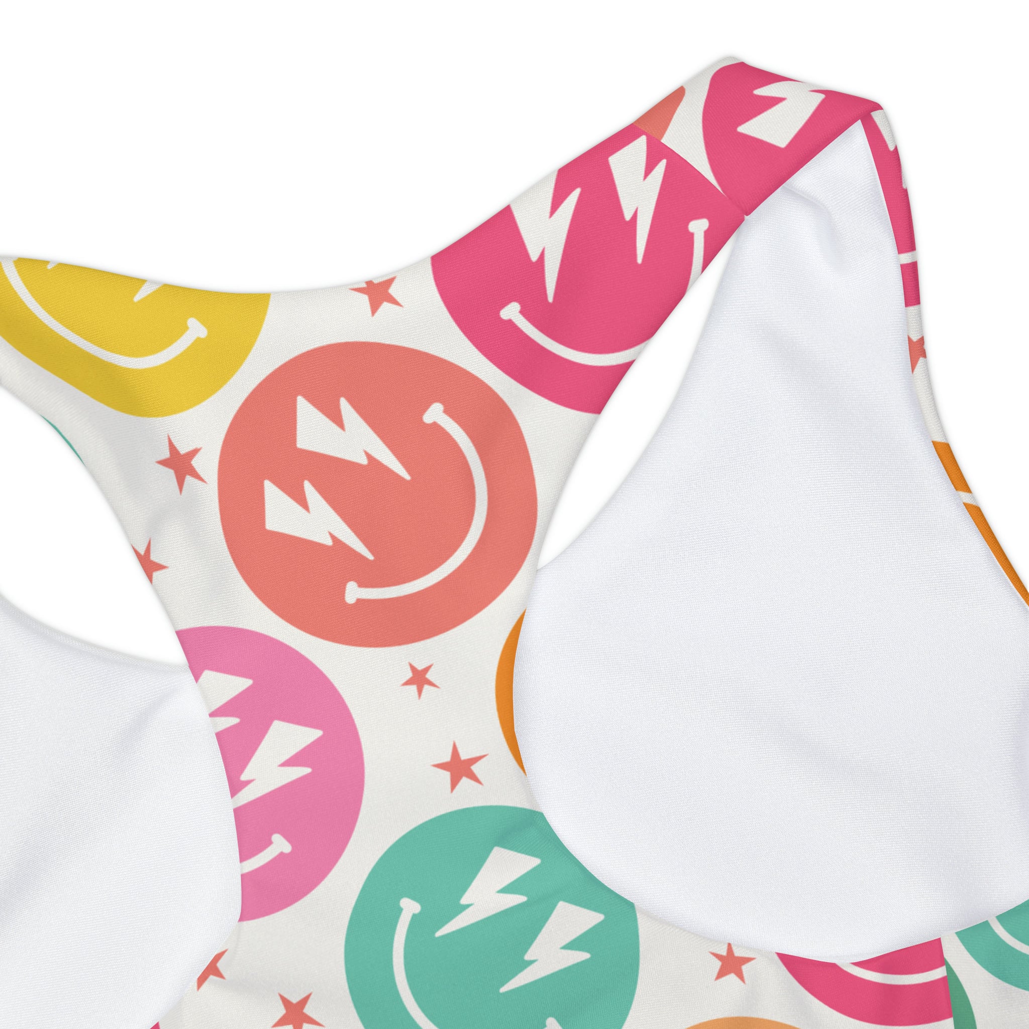 Smiley Face Girls Two Piece Swimsuit, Youth Swimsuit, Bolt Smiley Face ...