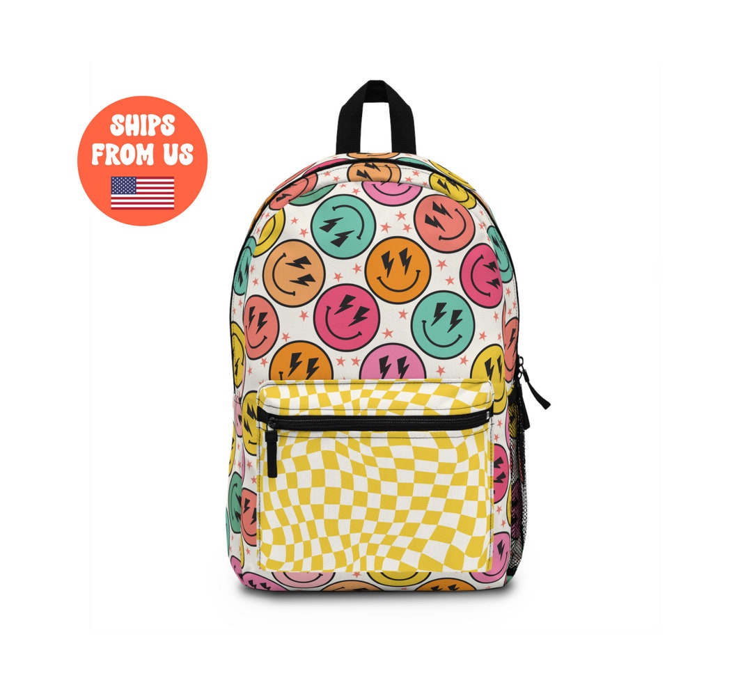 Colorful Lightning Bolt Face Backpack, Back to School, Teen Backpack ...