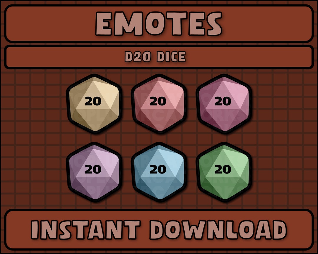D20 Dice Emote Set - Discord, Twitch, OBS, & More - Etsy