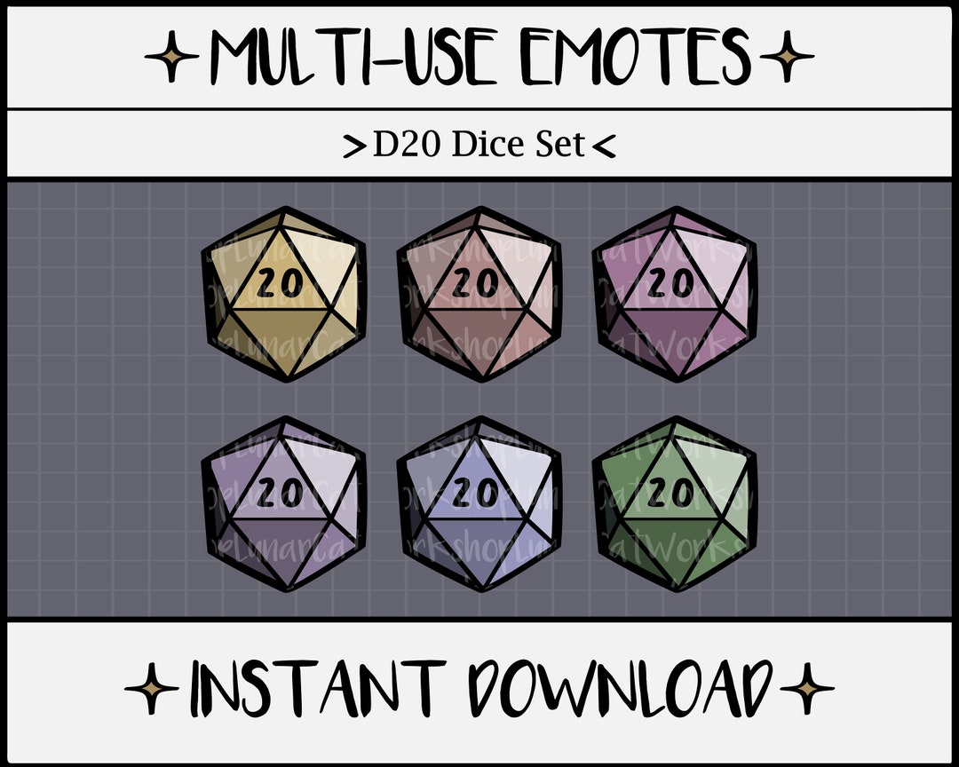 D20 Dice Emote Set Discord Twitch OBS & More - Etsy
