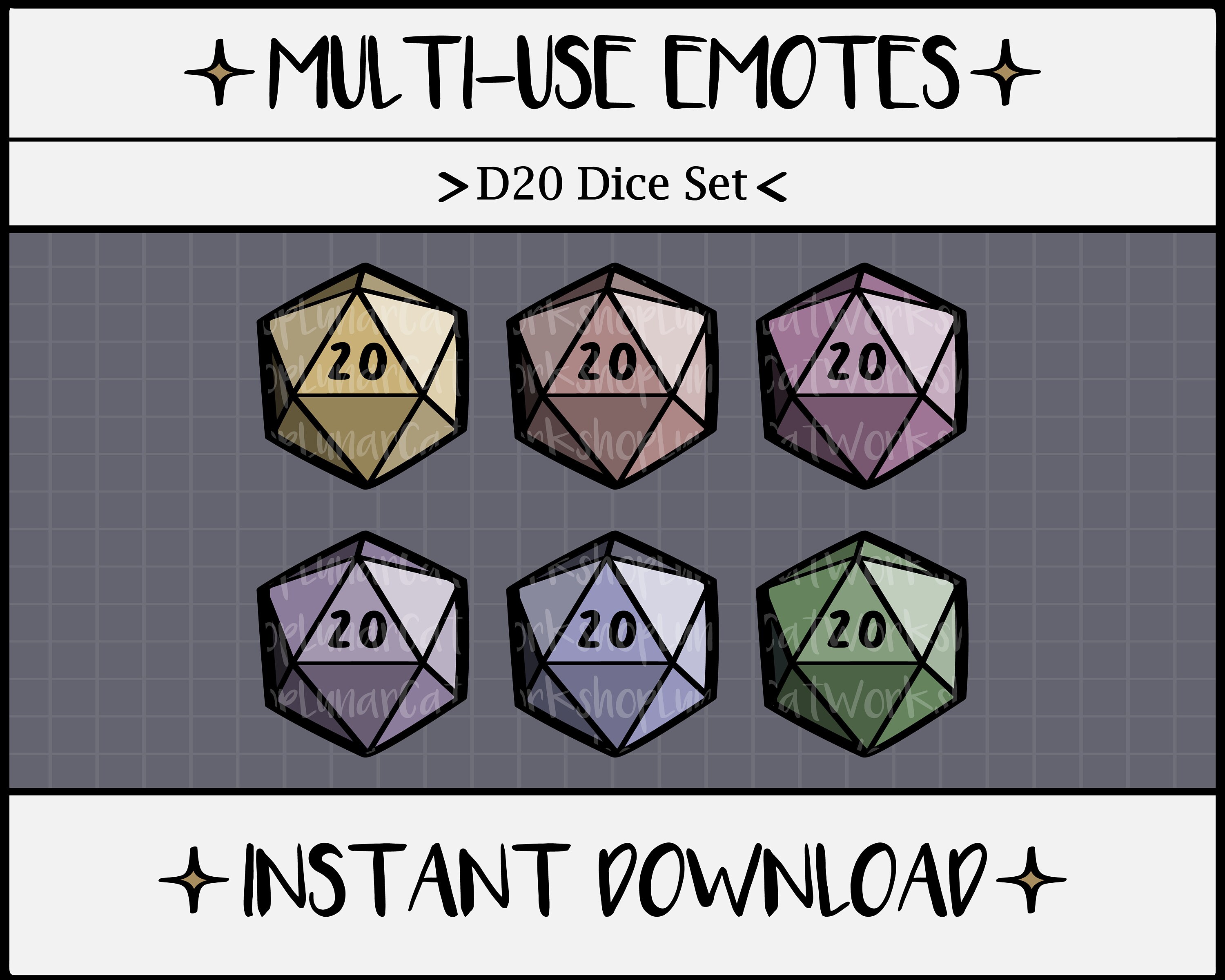 D20 Dice Emote Set Discord Twitch OBS & More - Etsy