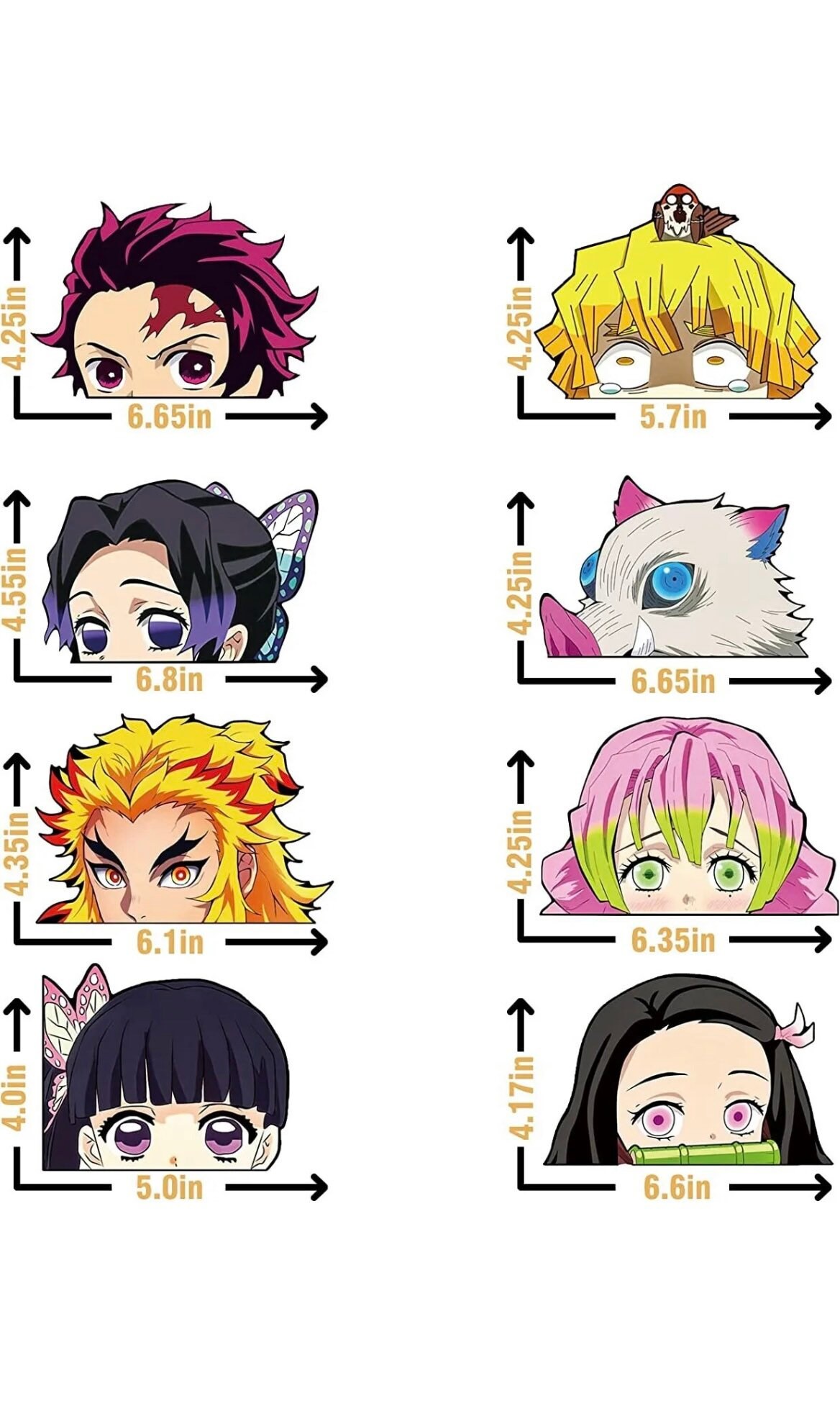 Anime Demon Sticker Peeker Car Decal Stickers Flask Sticker Laptop Stickers