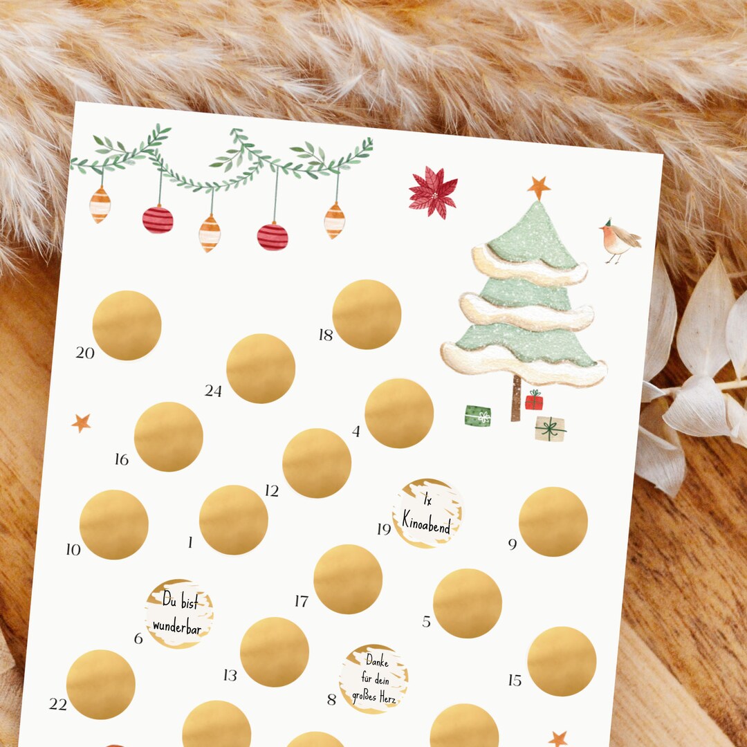 Scratch Advent Calendar Christmas Gift DIY Calendar Gift for Best ...