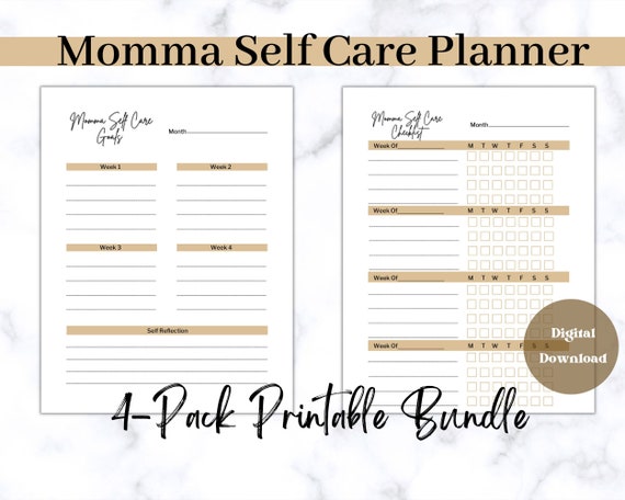 Mom Self Care Planner Checklist for Mental Health & Wellness - Etsy