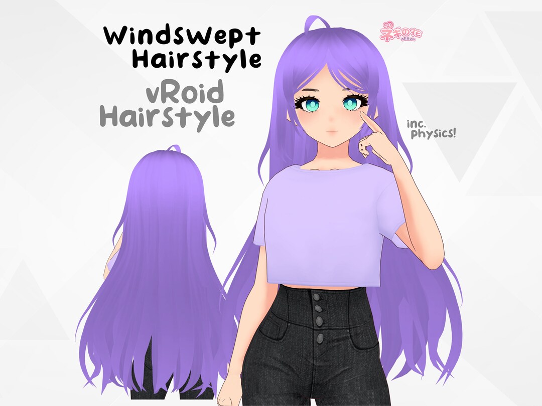 Windswept Long Hairstyle vroid Studio Stable - Etsy