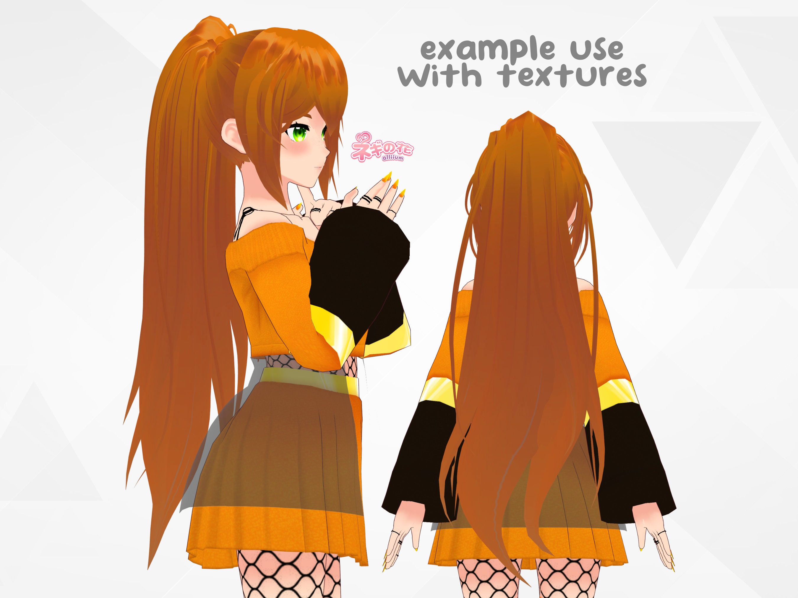 Messy High Ponytail Hairstyle vroid Studio Stable - Etsy