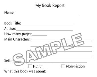 Printable Book Report Template, Book Report for Kids, Printable Book ...