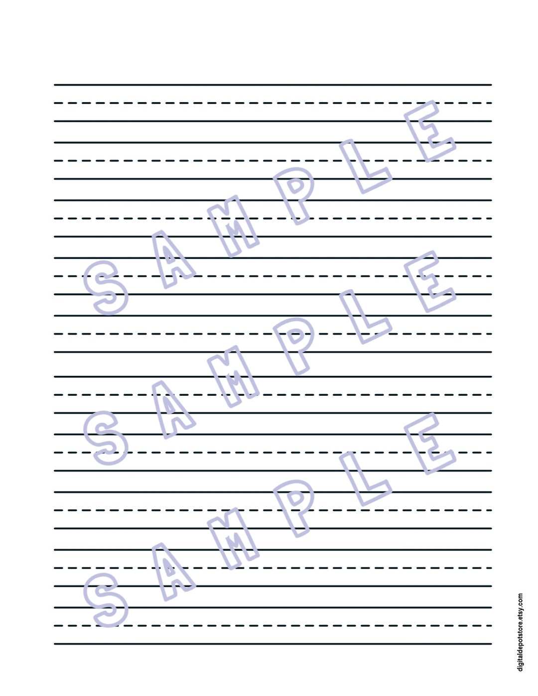 Blank Handwriting Sheet | Handwriting Practice Sheet | Instant Download ...